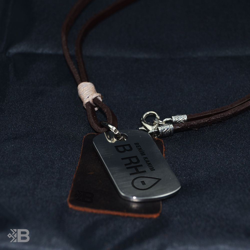 Hayat Kurtaran Deri Çelik Asker Kolyesi - bayzade.net