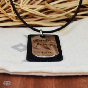 Kişiye Özel Gümüş görünümlü çelik Hediyelik Asker Künyesi